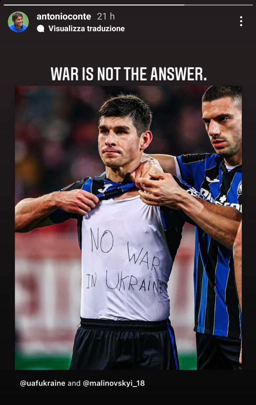 Conte condemns Russia's Invasion of Ukraine, 'War is not the answer ...