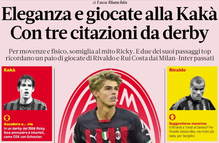 Milan's new signing De Ketelaere already compared to Kaka and Rivaldo ...