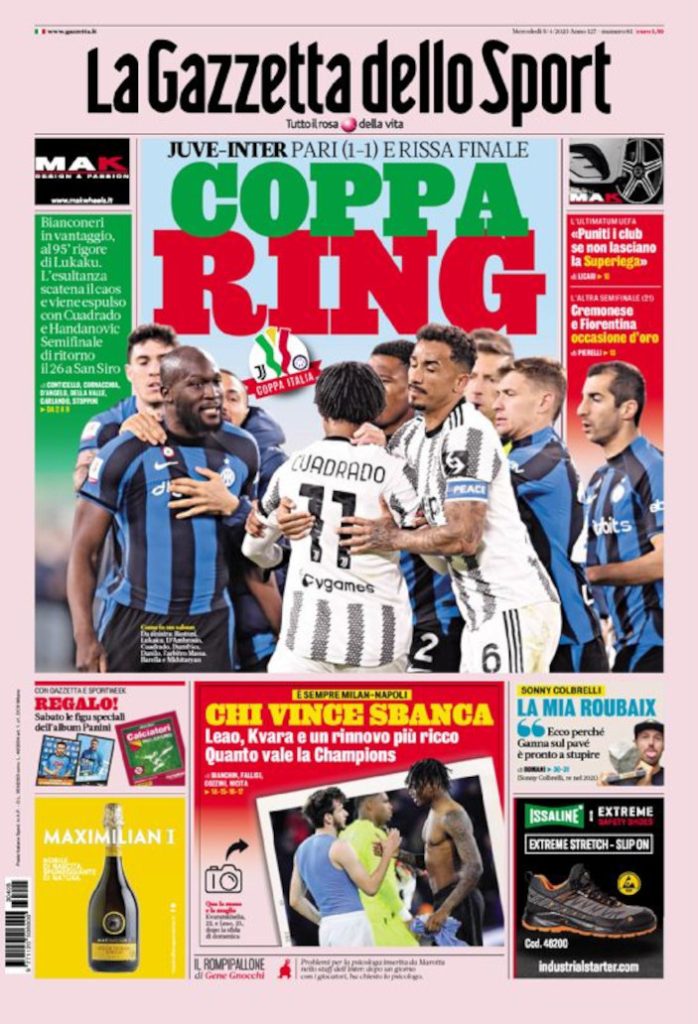 Today’s Papers – Brawl of Italy, what an ugly ending to Juventus-Inter ...