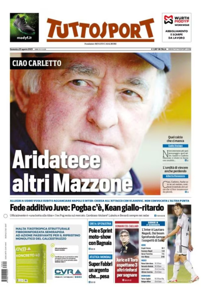 Today’s Papers – Osi and Lautaro centre stage, goodbye Mazzone ...