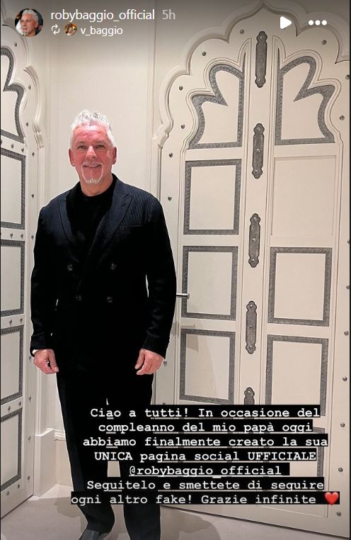 Baggio celebrates birthday by launching his official Instagram account ...