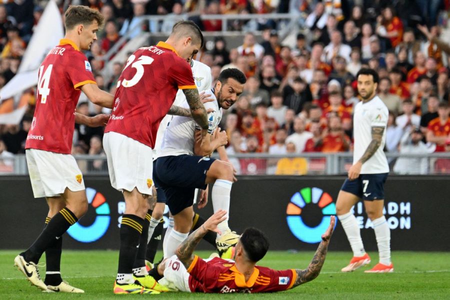 Watch: Dybala shows Guendouzi his shin pad as tension escalates in Rome ...