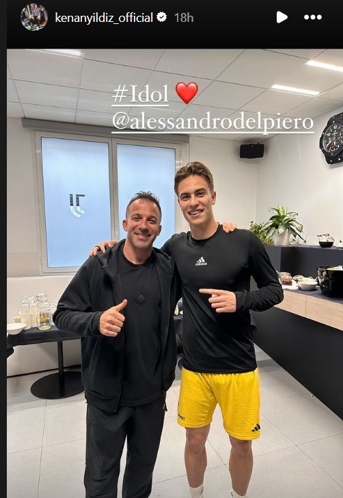Picture: Yildiz meets 'idol' Del Piero at Juventus training ground