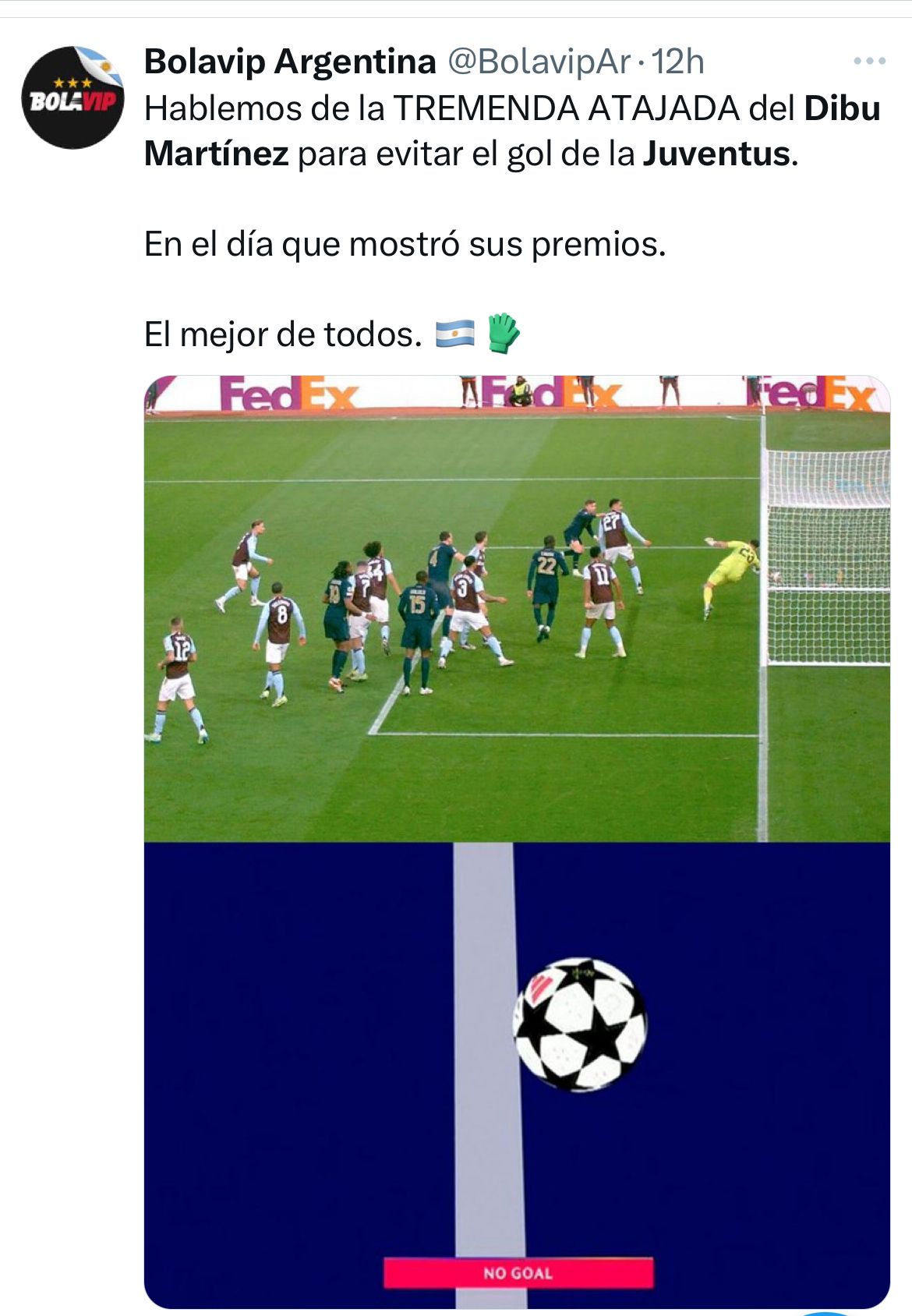 Dibu Martinez's save on Conceição showed by goal-line technology – Picture