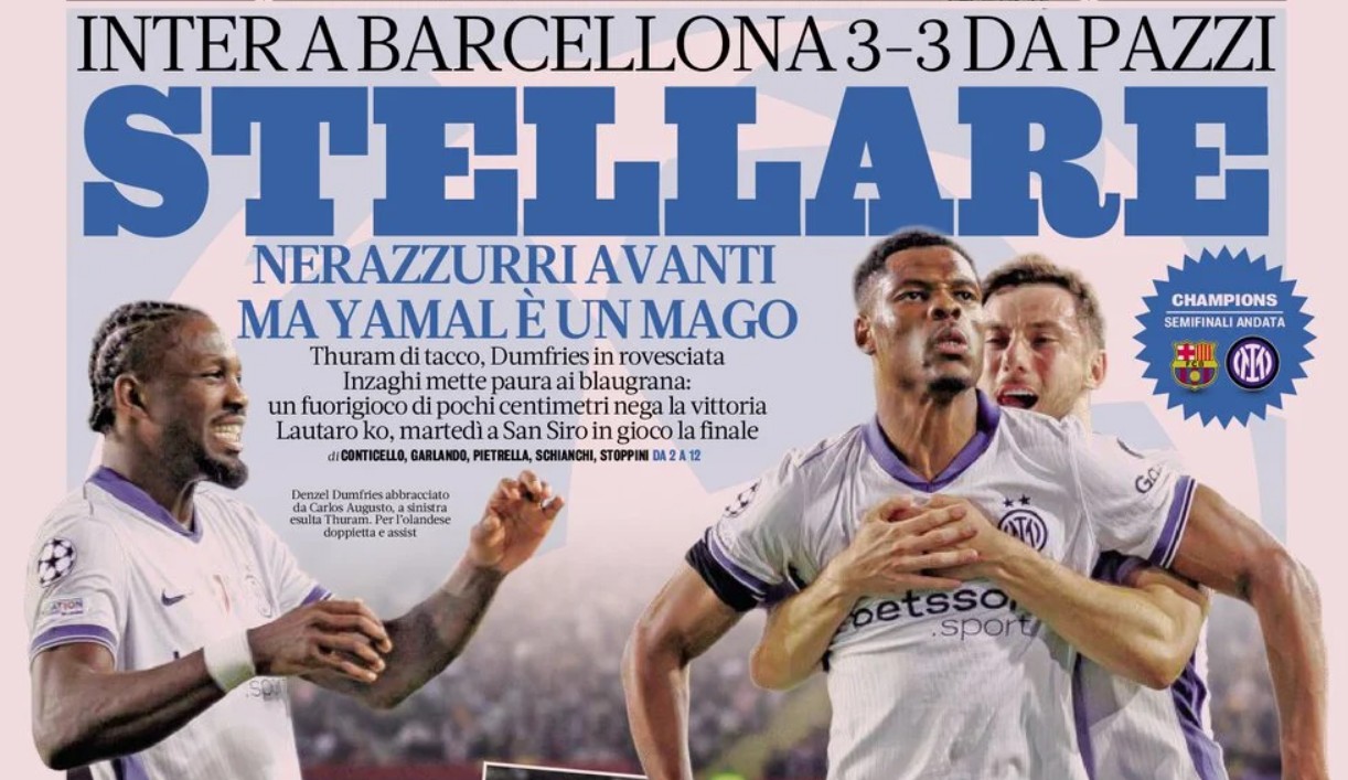 Today's Papers - Stellar Inter, stunning Yamal