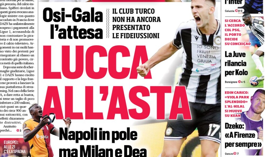 Today's Papers - Osimhen waits for Galatasaray, Lucca bidding war