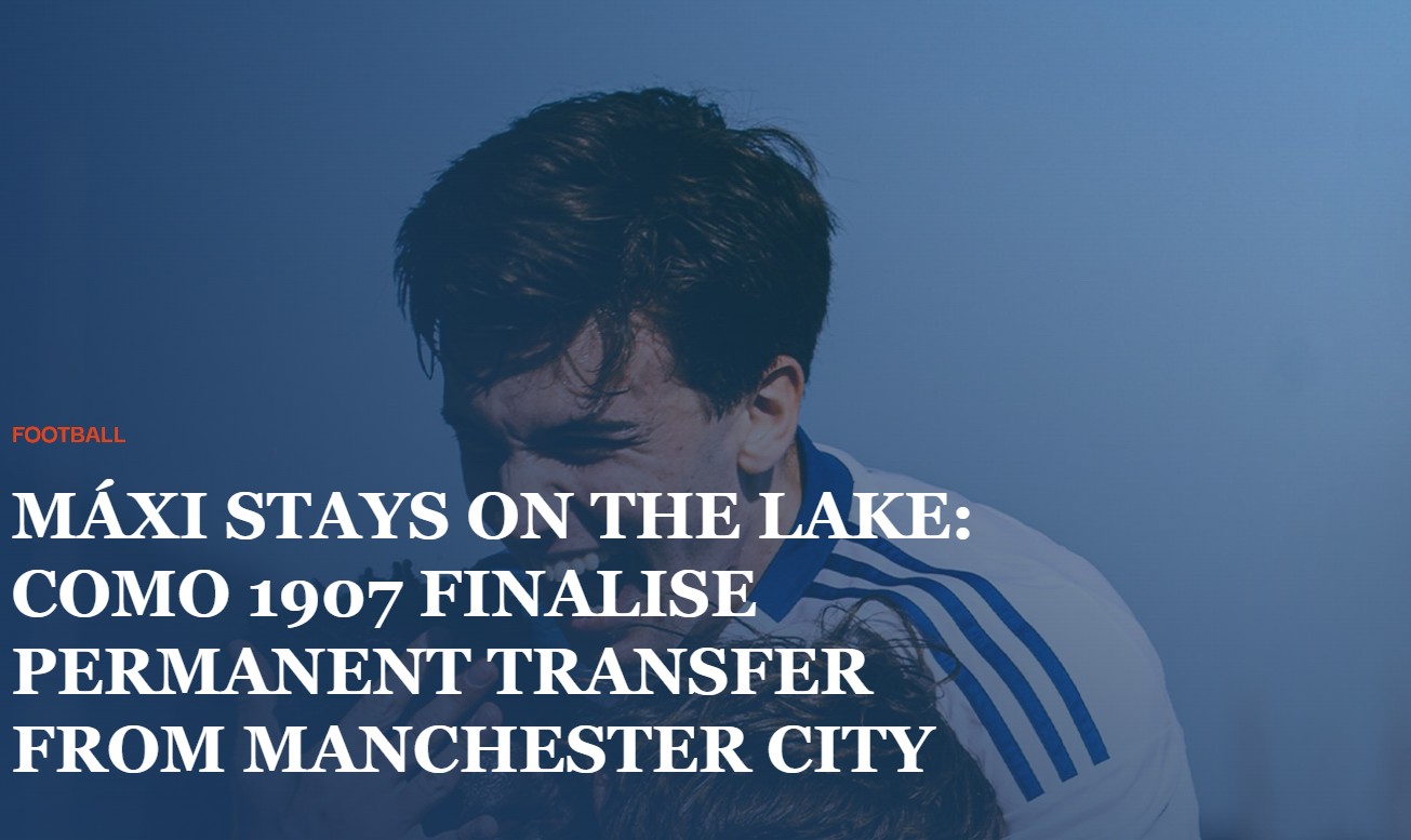 Official: Perrone completes permanent Como transfer from Man City