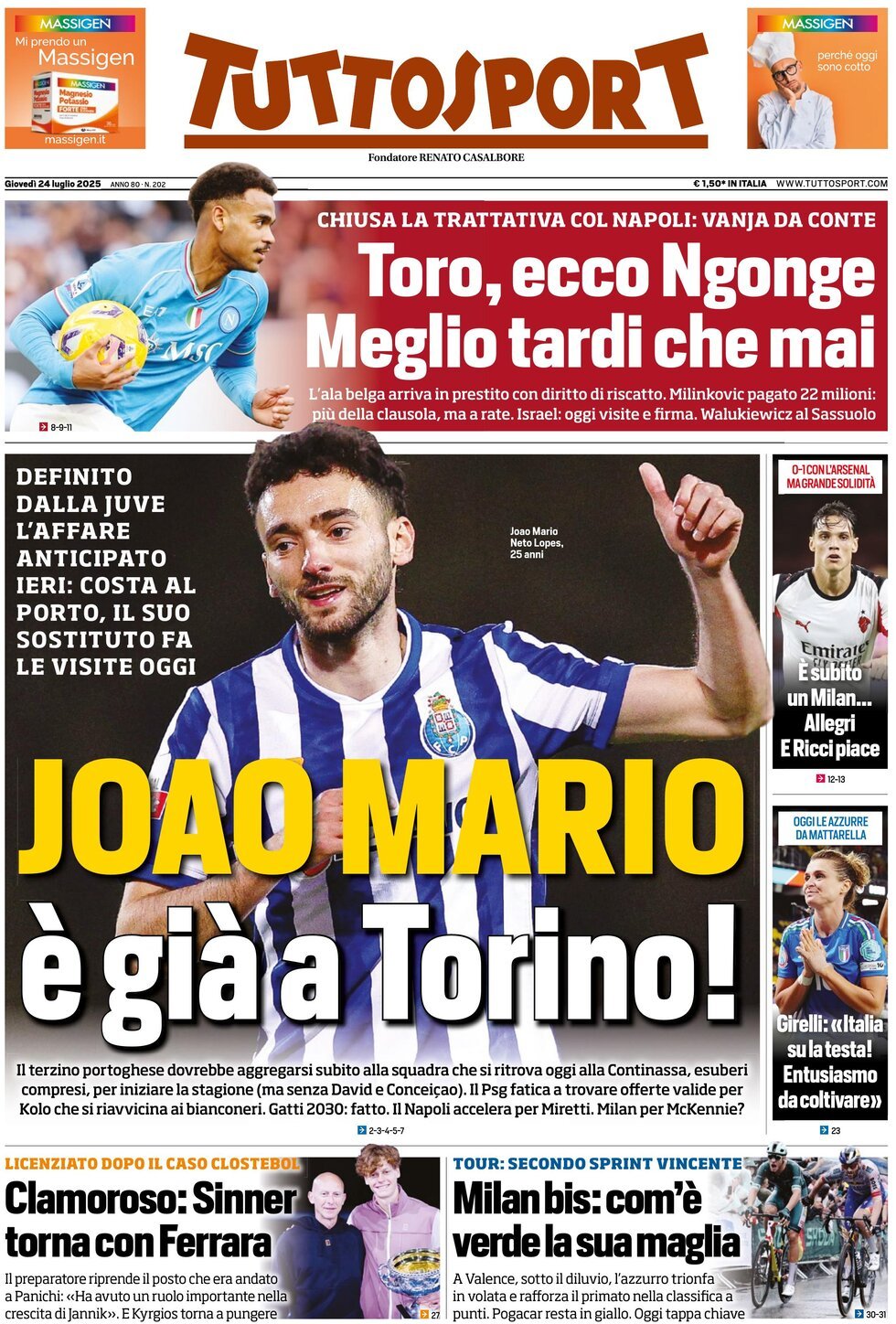 Today's Papers - Second Juventus signing, AC Milan make Vlahovic promise