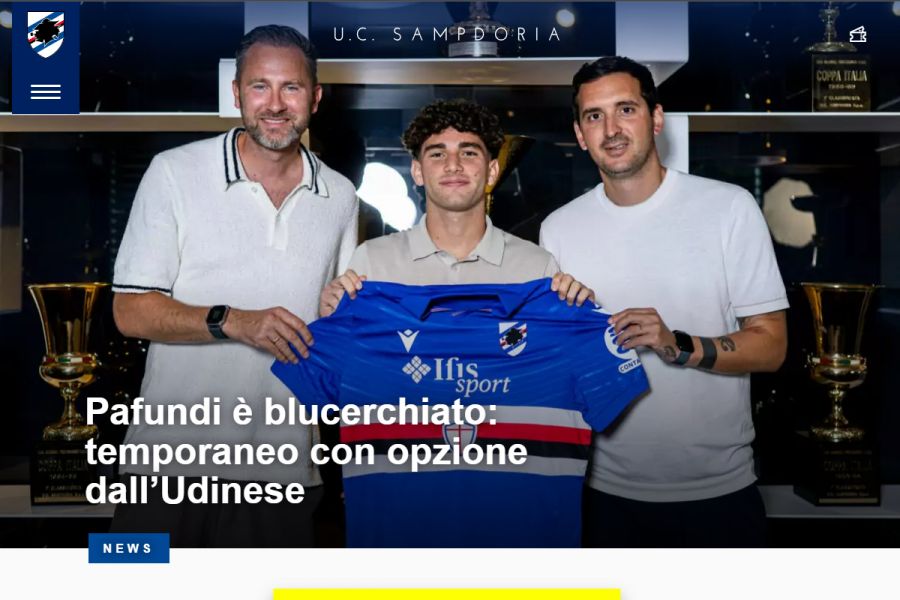 Official : Pafundi joins Sampdoria as Italy hope drops to Serie B at age 19