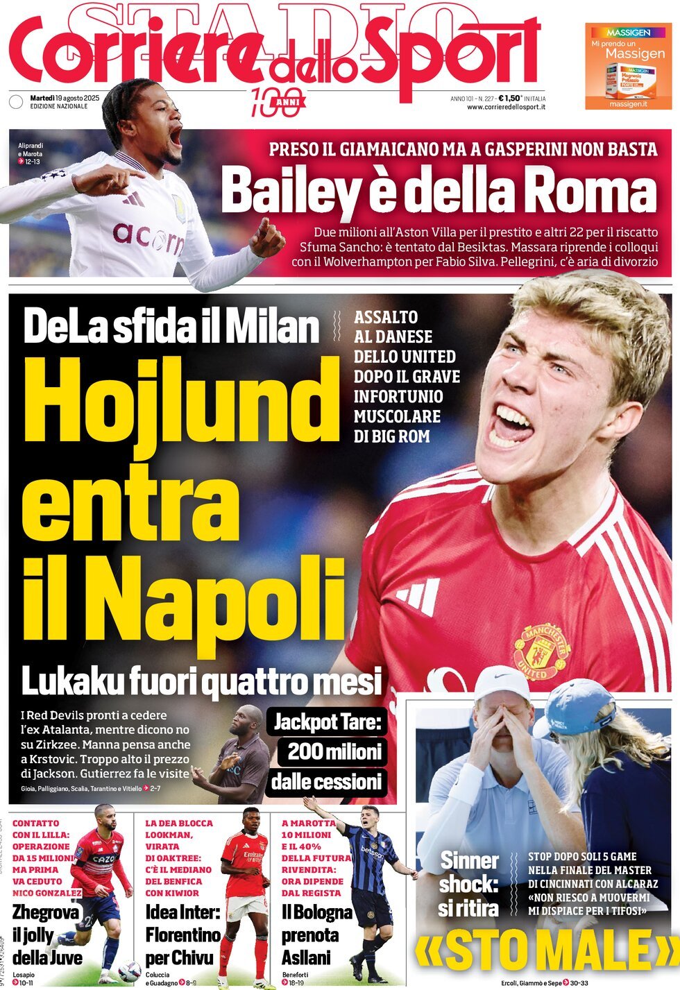Today’s Papers: Lukaku changes everything, Hojlund open for Napoli ...