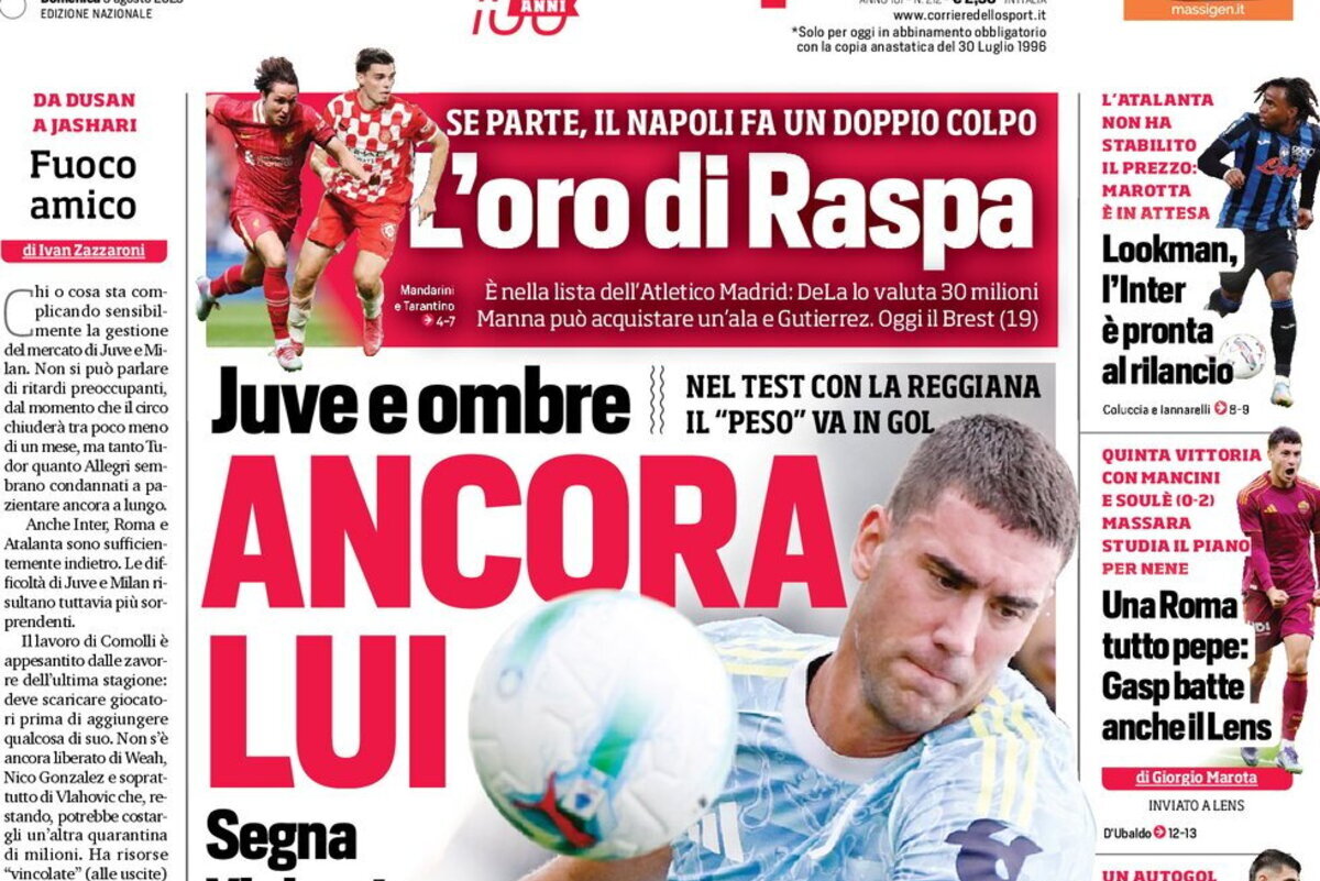 Today’s Papers: Vlahovic again, Lookman relaunch, Raspa Gold - Football ...