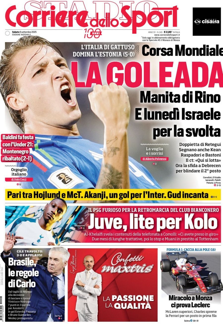 Today's Papers - Cracking Italy, Gattuso's joy