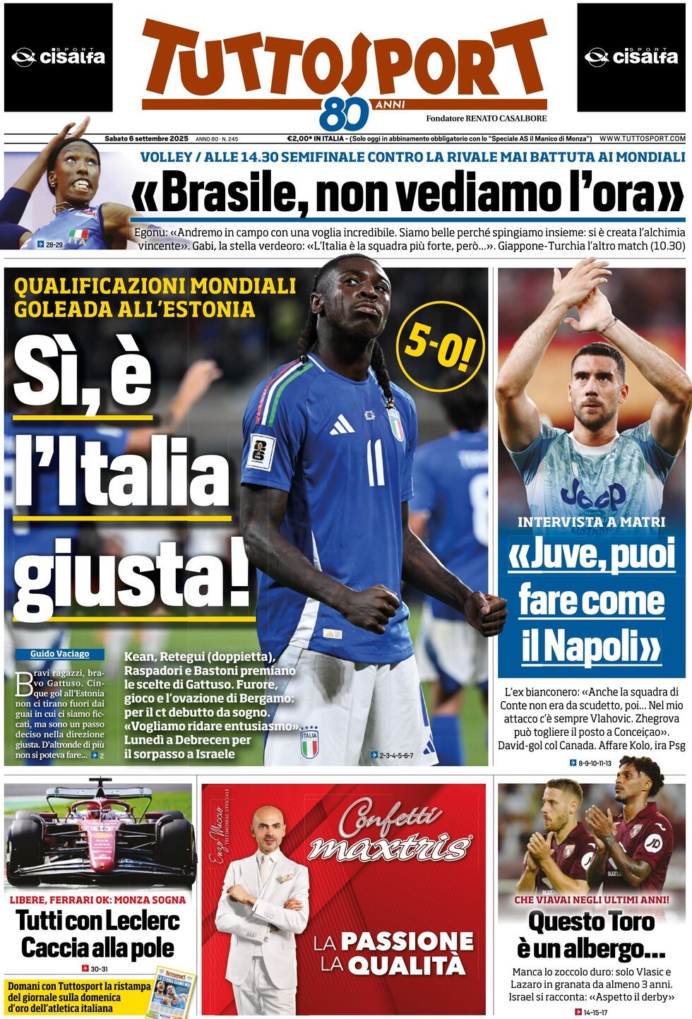 Today's Papers - Cracking Italy, Gattuso's joy